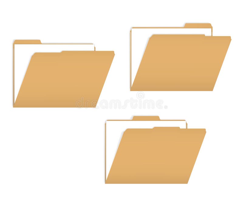 Manila Folders Ready for Filing Stock Illustration - Illustration of ...