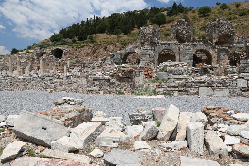 Varius Baths of Ephesus Ancient City Stock Image - Image of turkish ...