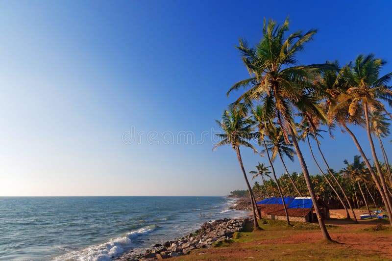 Varkala beach stock photo. Image of travel, ocean, landscape - 56208680