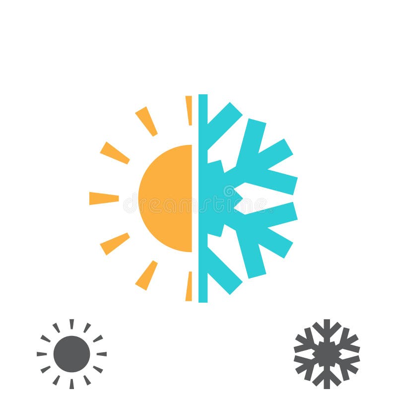 Varm och kall symbol vektor illustrationer. Illustration av vitt ...