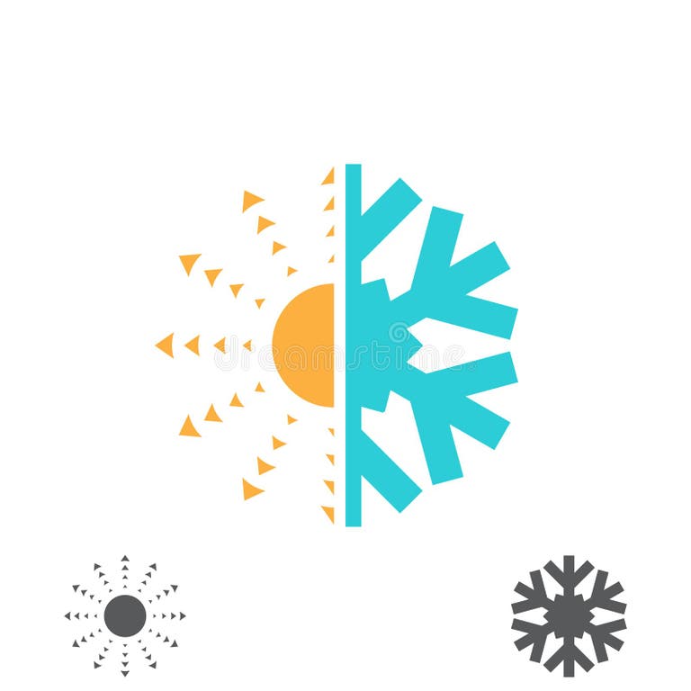 Varm och kall symbol vektor illustrationer. Illustration av vitt ...