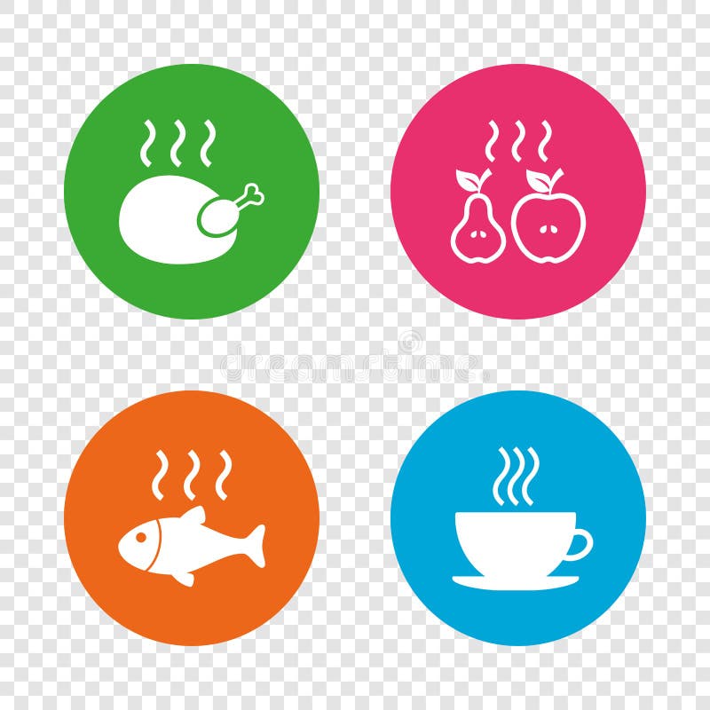 Varma Matsymboler Fegt Galler Och Fisksymboler Vektor Illustrationer ...