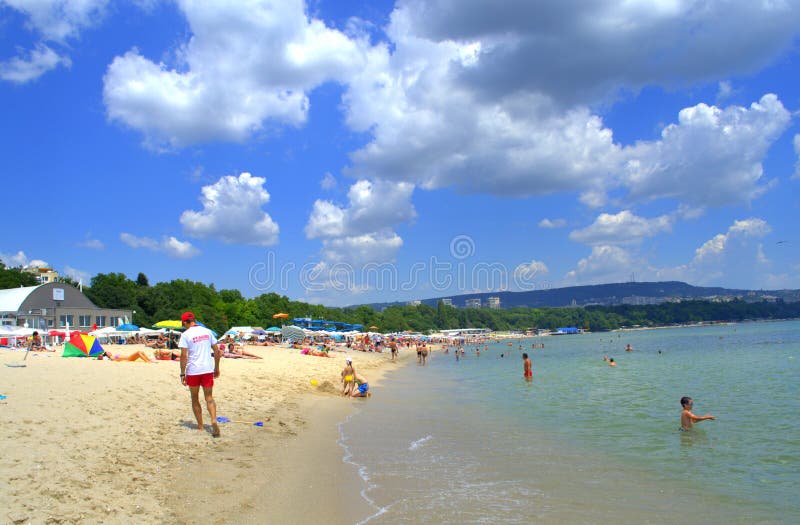 Varna-Strand Cloudscape, Bulgarien Stockbild - Bild von szenisch ...