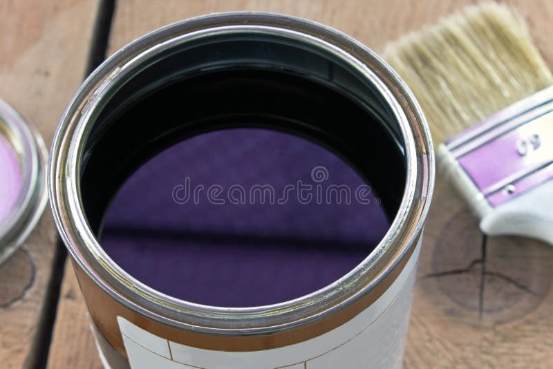 Varnish Can and Paint Brush Stock Photo - Image of renovation, design ...