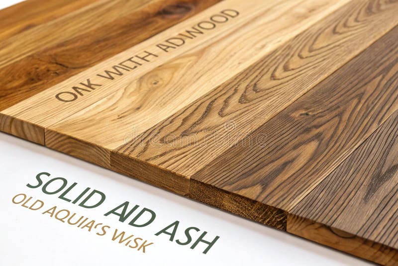 Varnished Oak and Ash Wood Panels with Natural Patterns Stock ...