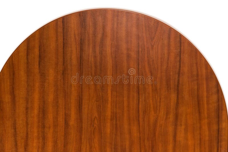 Varnished Wooden Panel with Rounded Top on a White Background Stock ...