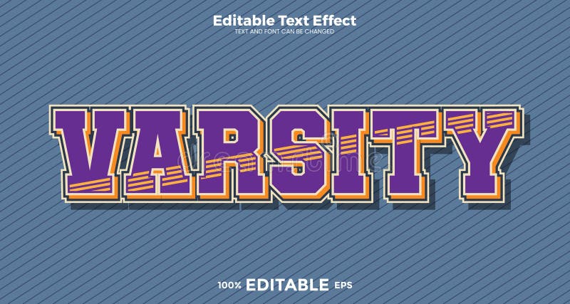 Varsity Editable Text Effect in Modern Trend Style Stock Vector ...