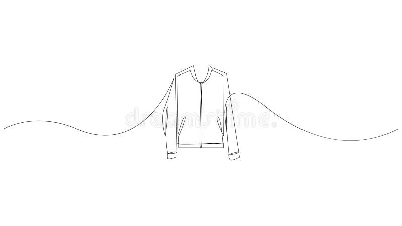 Varsity Jacket One Continuous Line Drawing. Minimalist Single Line ...