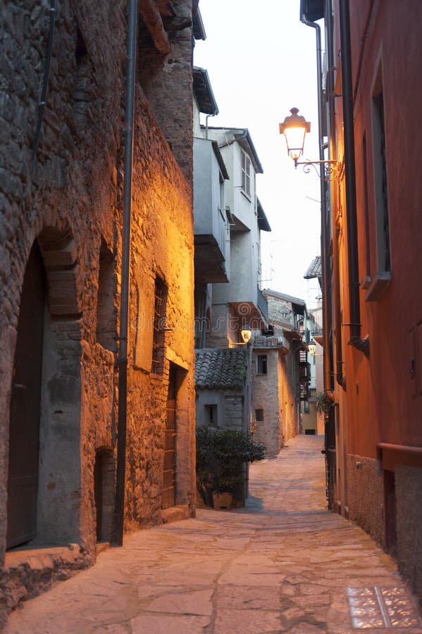 Varzi by night stock photo. Image of house, outdoor, city - 20865802