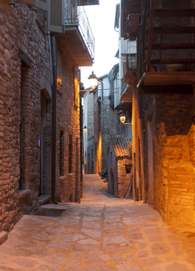 Varzi by night stock photo. Image of architecture, lombardy - 20878546