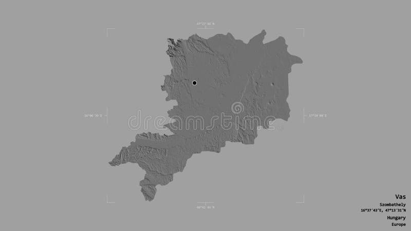 Vas - Hungary. Bounding Box. Bilevel Stock Illustration - Illustration ...