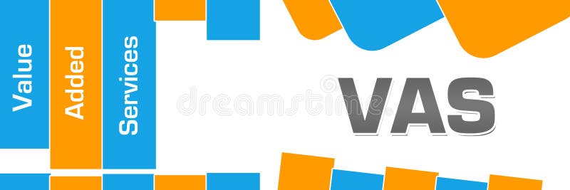 VAS - Value Added Services Orange Blue Abstract Shapes Horizontal Stock ...