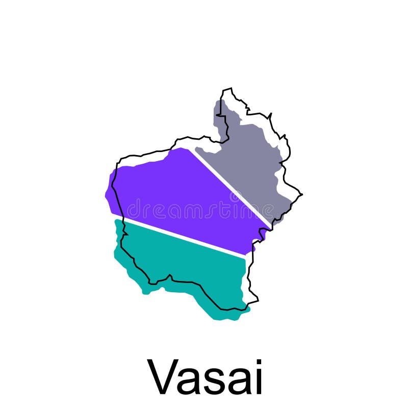 Vasai Map. Vector Map of the India Country. Borders of for Your ...