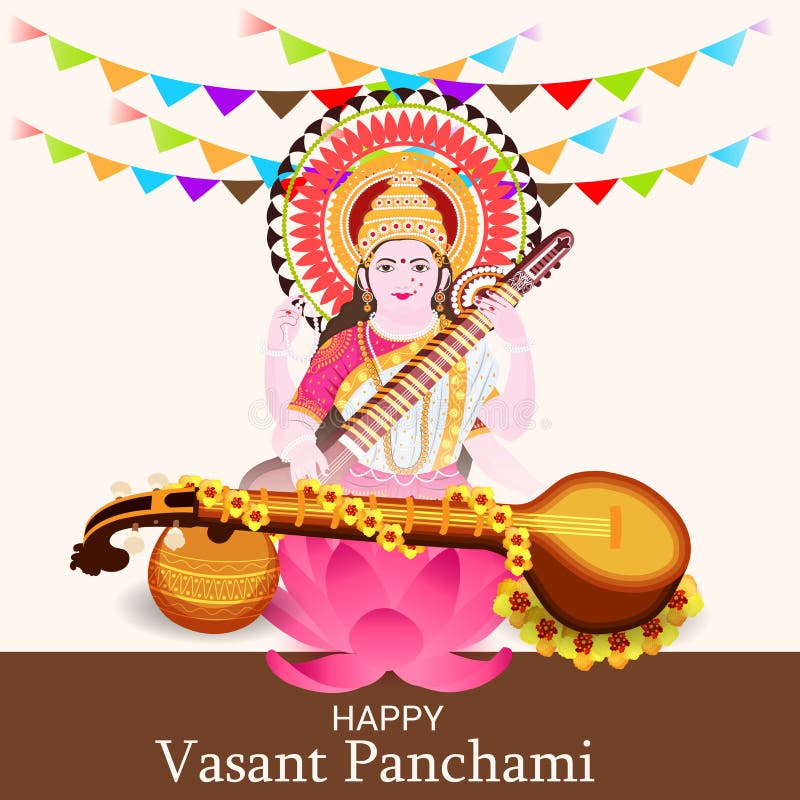 Happy Vasant Panchami. stock illustration. Illustration of card - 170084993
