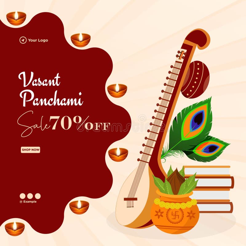 Banner Design of Vasant Panchami Sale Stock Vector - Illustration of ...