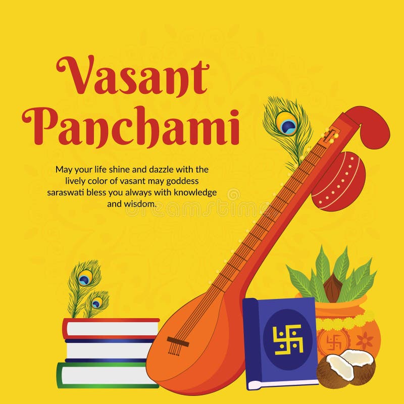 Banner Design of Happy Vasant Panchami Stock Vector - Illustration of ...