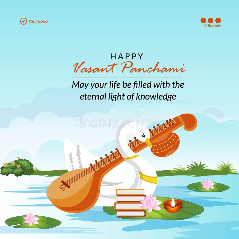 Banner Design of Happy Vasant Panchami Stock Vector - Illustration of ...