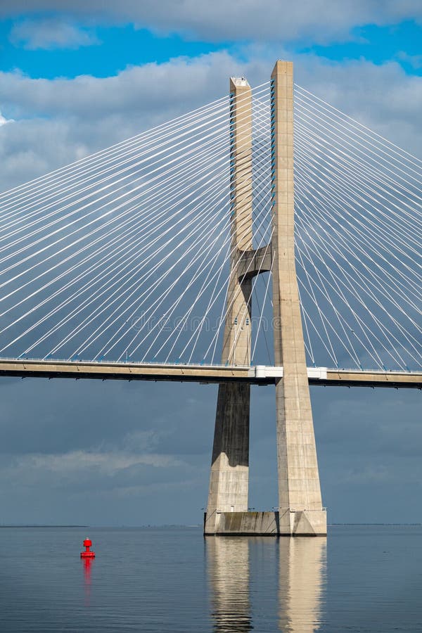 Vasco Da Gama Bridge at Daylight in Lisbon, Portugal Stock Photo ...
