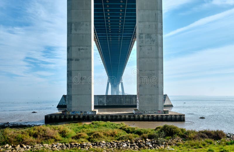 Vasco Da Gama Bridge. Lisbon, Portugal Stock Photo - Image of modern ...
