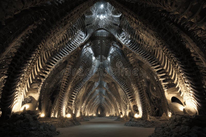 Vascular Shrine of the Void Leviathan — Bone-metal Sanctum Stock ...