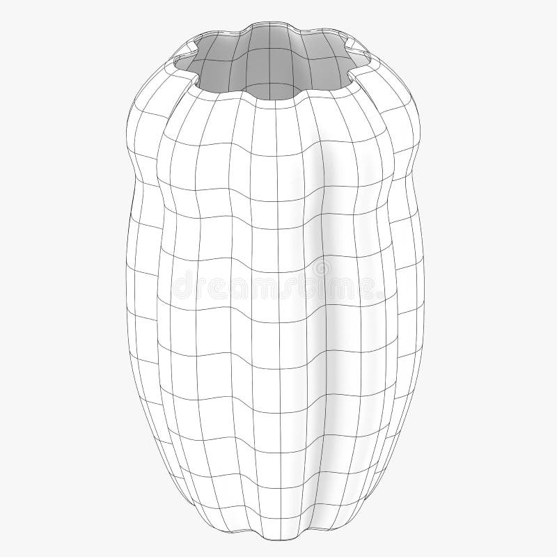 Vase Black and White Wireframe Image Stock Illustration - Illustration ...