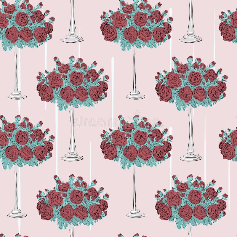 Vase Classic Floral Pattern Stock Vector - Illustration of graphic ...