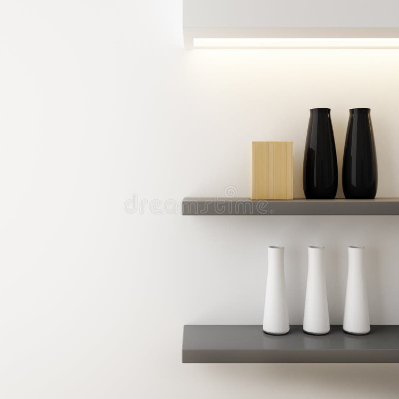 Vase for Decorated on Shelf Closeup Stock Illustration - Illustration ...