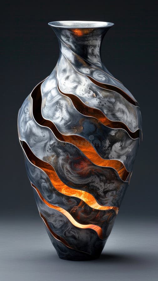 A Vase with Elements that Have a Smooth, Smoothly Flowing Surface that ...