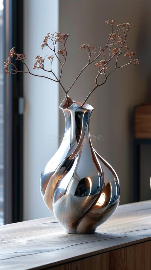 A Vase with Elements that Have a Smooth, Smoothly Flowing Surface that ...