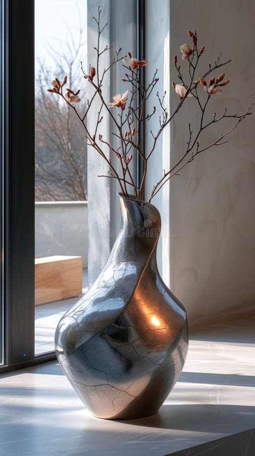 A Vase with Elements that Have a Smooth, Smoothly Flowing Surface that ...