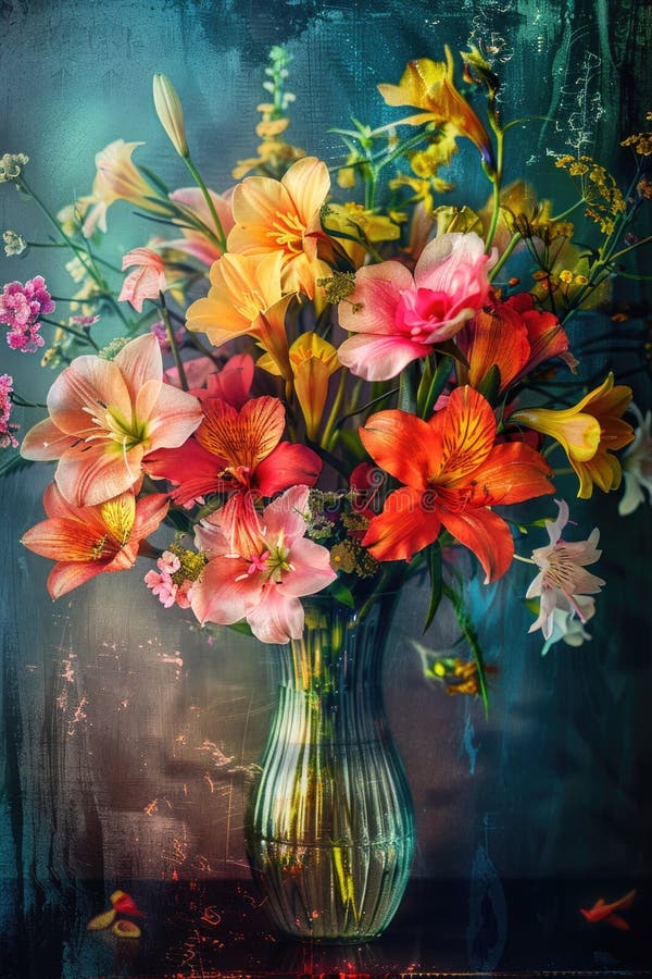 Vase Filled Vibrant Diverse Flowers Stock Photos - Free & Royalty-Free ...