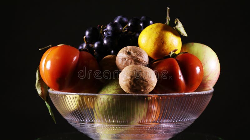 A Vase of Fresh Fruit Rotating Stock Video - Video of product, life ...
