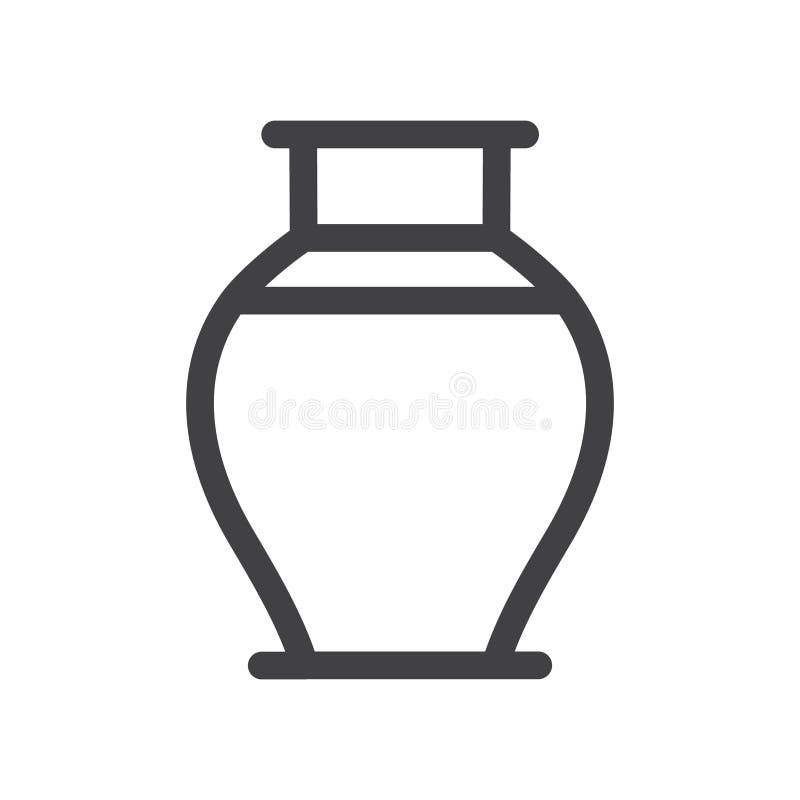 Vase Icon Simple Outline Vector Logo Stock Vector - Illustration of ...