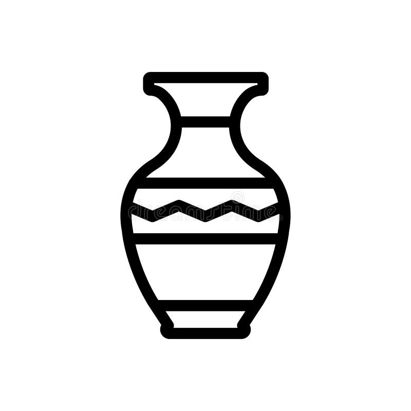 Vase vector thin line icon stock vector. Illustration of modern - 206433835