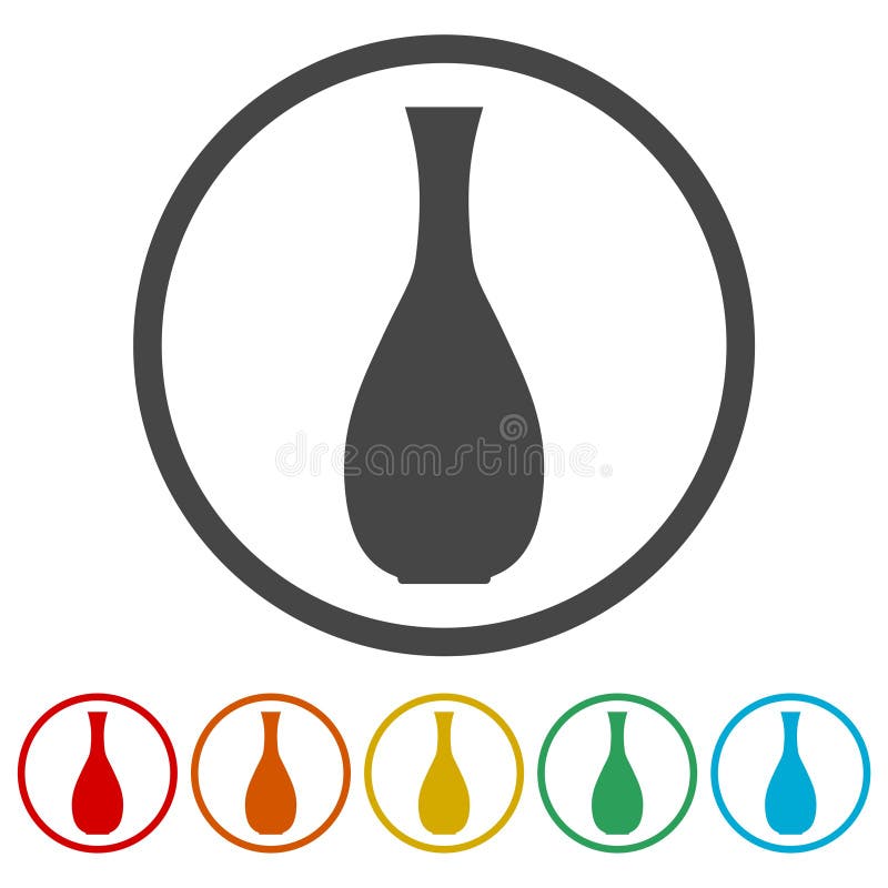 Vase Icons Set - Vector Illustration Stock Illustration - Illustration ...