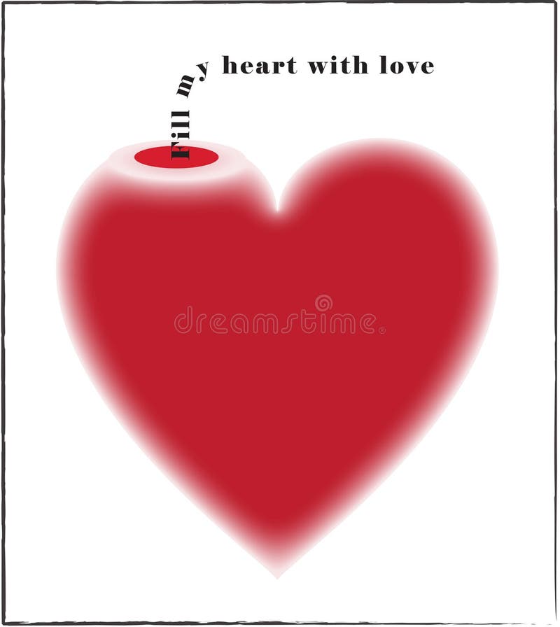 Vase of Love: Fill My Heart with Love Stock Illustration - Illustration ...