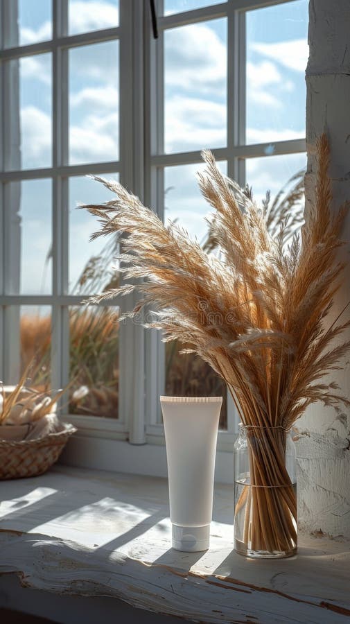 Vase and Plant on Window Sill Stock Photo - Image of apartment ...