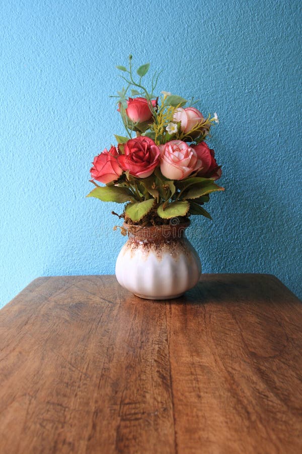 Vase Rose Flowers Handmade. Stock Photo - Image of ornament, elegance ...