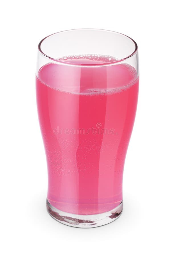 Vaso De Bebida Suave Rosa Aislado Blanco Foto de archivo - Imagen de ...
