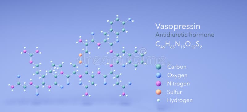 Vasopressin Molecule, Molecular Structures, Antidiuretic Hormone, 3d ...