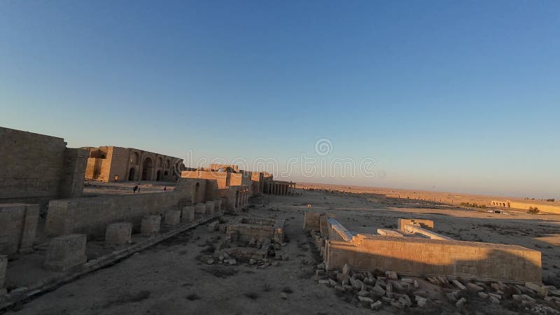 Ancient Ruins in Desert Landscape, Hatra Iraq Stock Footage - Video of ...