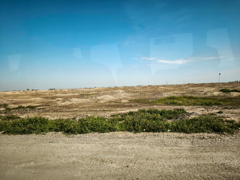 Vast Arid Landscape with Sparse Vegetation Stock Photo - Image of ...