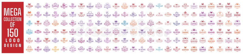 A Vast Array of 150 Seafood Logo Designs in Vector Format, Perfect for ...