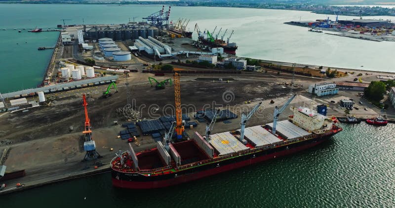 Vast Cargo Dock Area Loading Unloading Freight Ships Sun Rays Cloudy ...