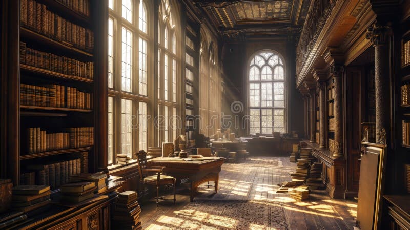 A Vast Collection of Books in a Grand Library Stock Photo - Image of ...