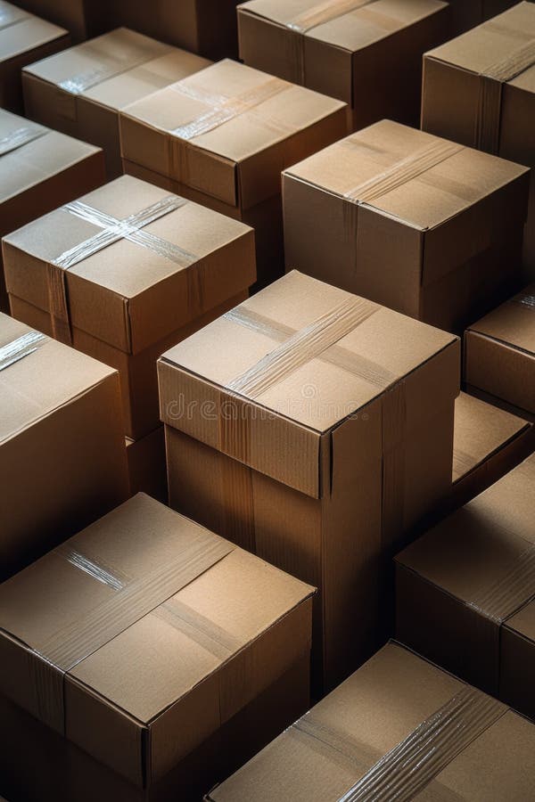 Numerous Cardboard Boxes Stacked Neatly in a Warehouse during Daylight ...