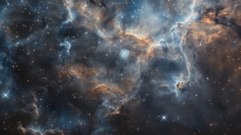 Vast Cosmic Universe with Twinkling Stars. Interstellar Space ...