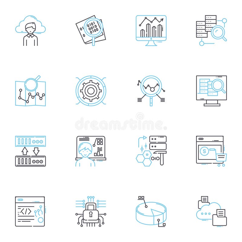 Vast Data Insights Linear Icons Set. Analytics, Big Data, Business ...