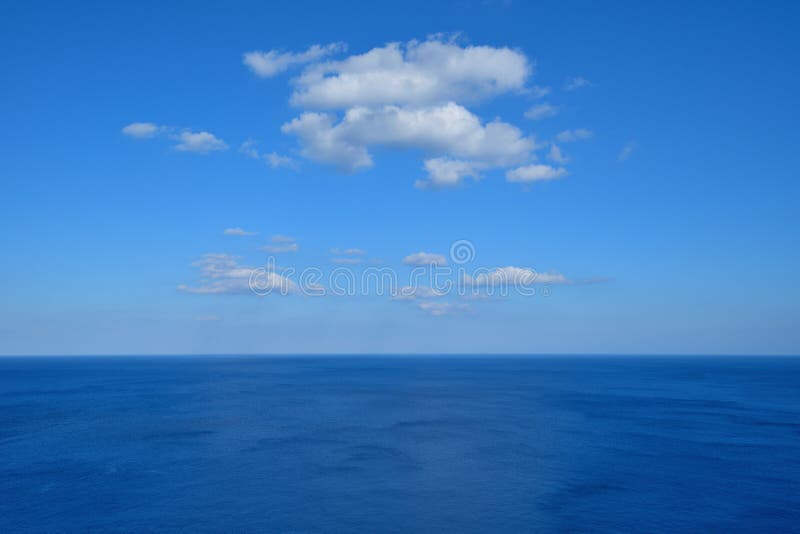Vast Deep Blue Sea with Clouds Stock Photo - Image of nature, greece ...