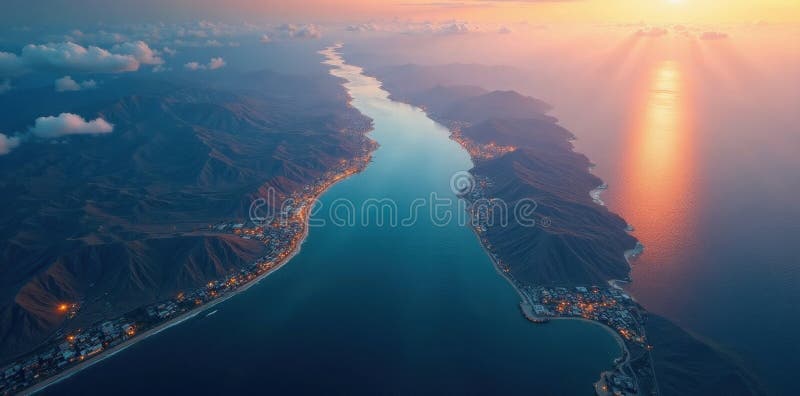 Vast Delta Network from Above, Intricate Channels To Sea, Environment ...